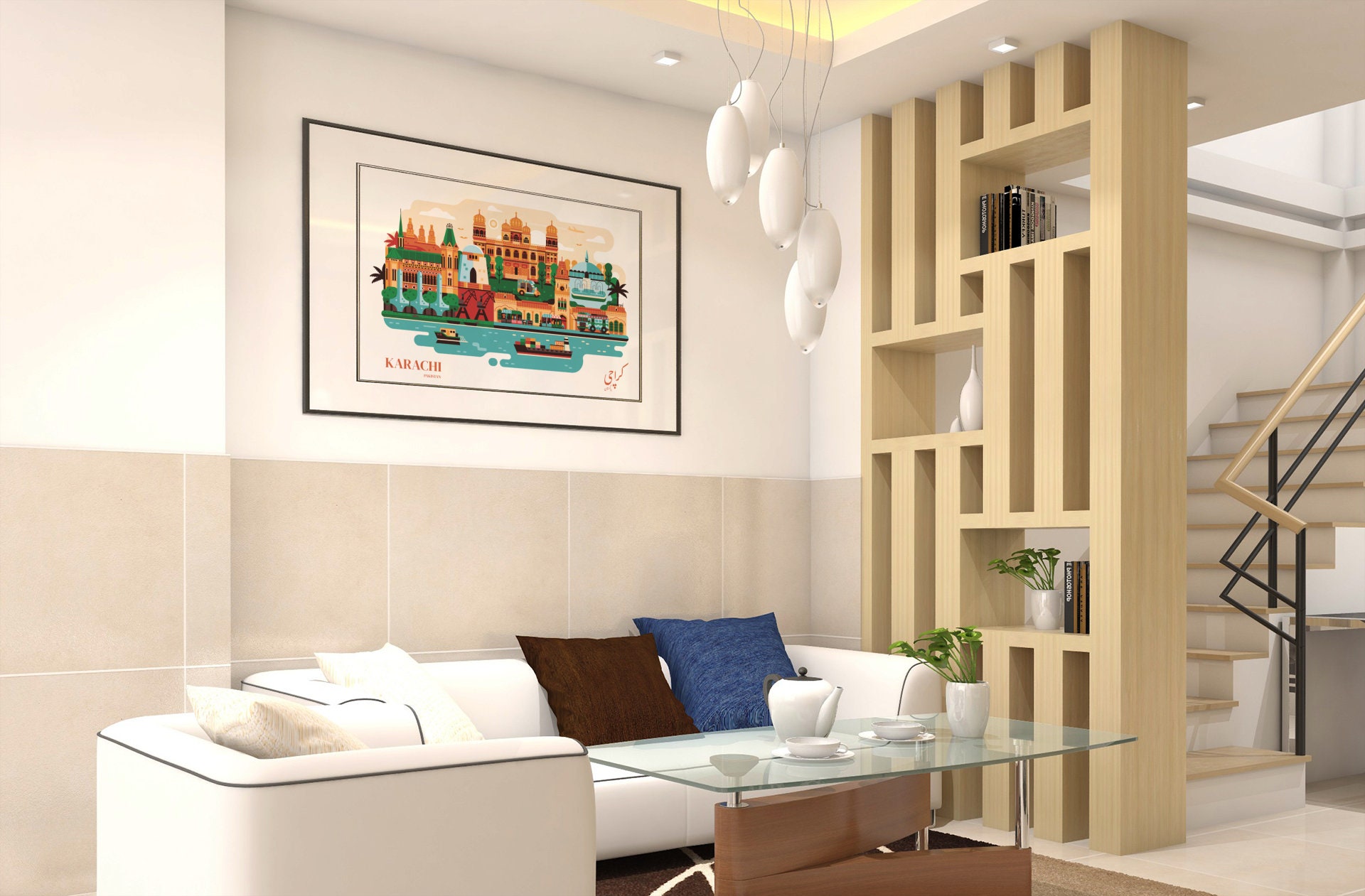 Karachi Wall Art, Karachi Poster, Pakistan Wall Decor, Karachi Skyline ...