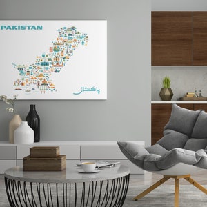 Pakistan Map Poster, Pakistan Poster, Pakistan Wall Art, Pakistani Art ...