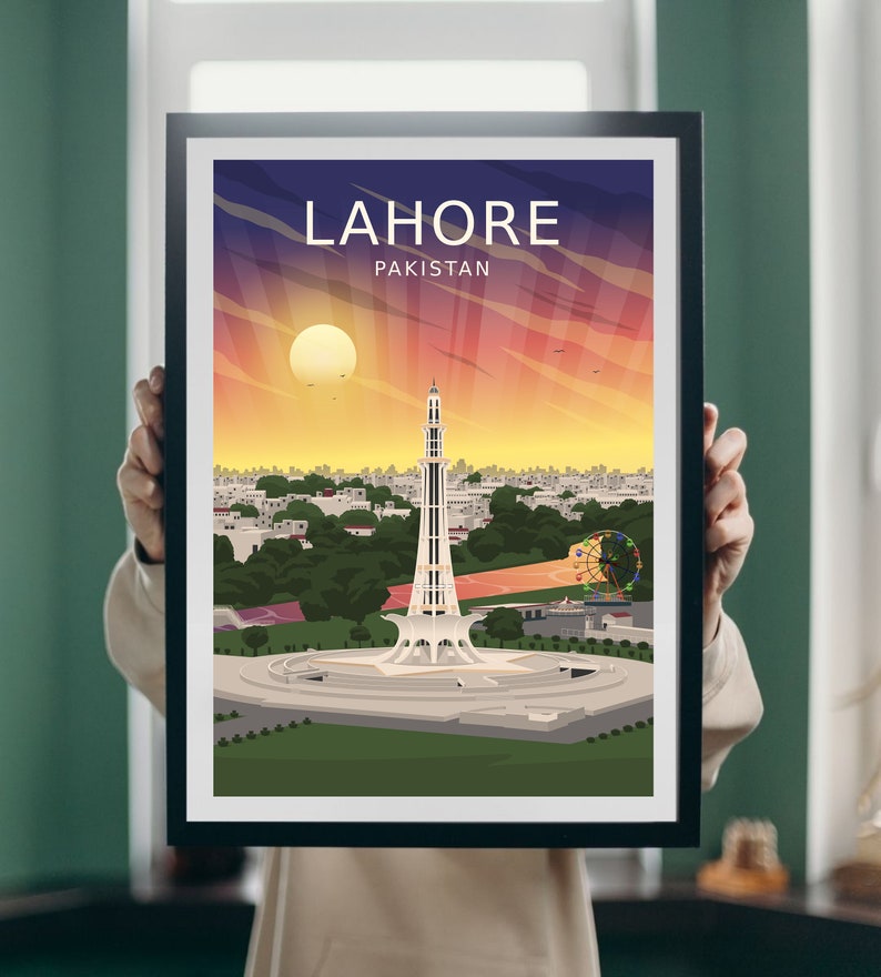 Pakistan Wall Art, Lahore Poster, Pakistan Art, Punjab Lahore Sunset ...