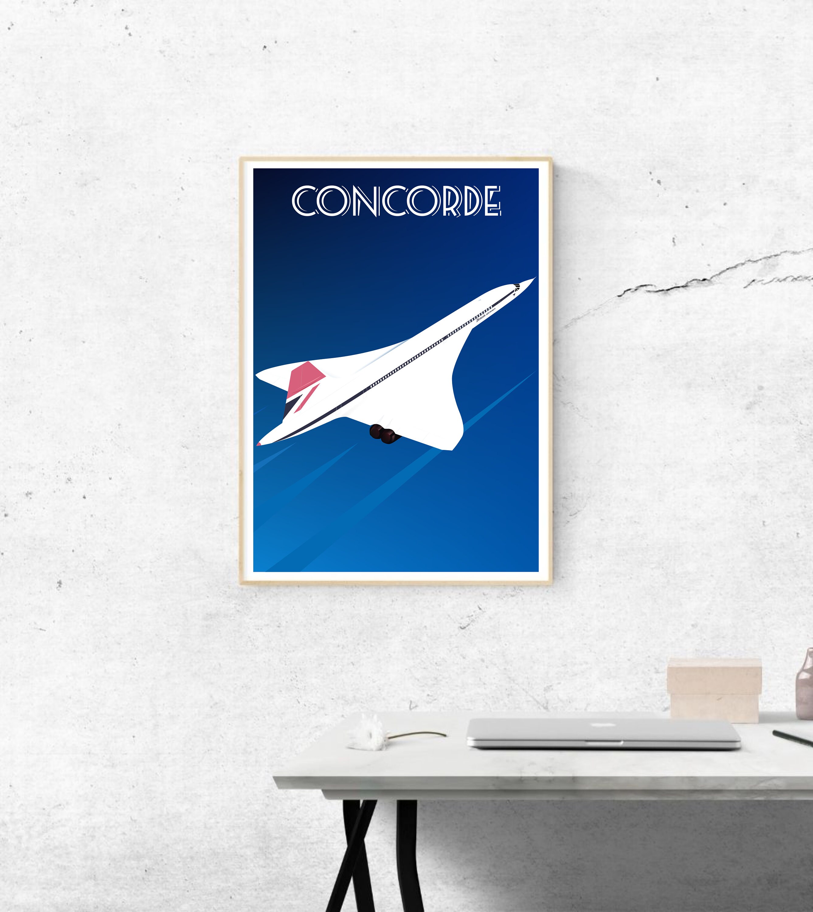 Vintage Concorde Poster British Airways Wall Art Aviation - Etsy