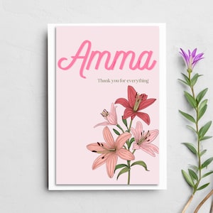 Amma Card | Mother's Appreciation Card | Tamil - Etsy UK
