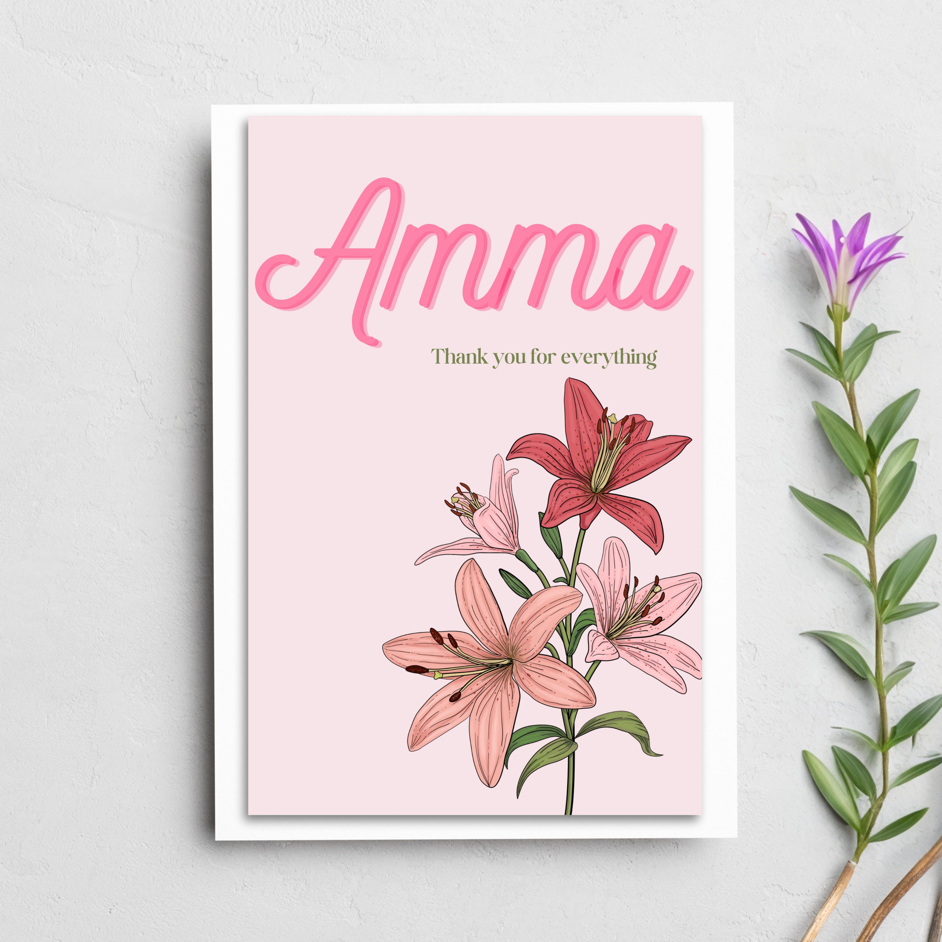 Amma Card Mother's Appreciation Card Tamil - Etsy UK