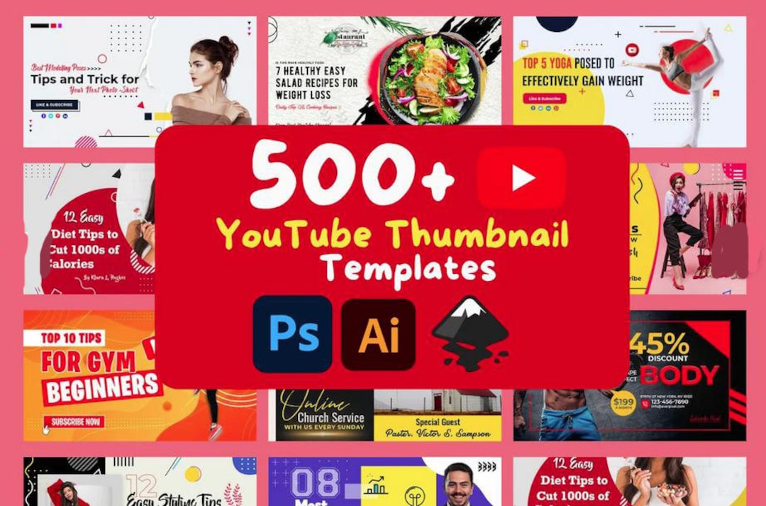 Amazing Youtube Super Thumbnail Templates Pack - Etsy