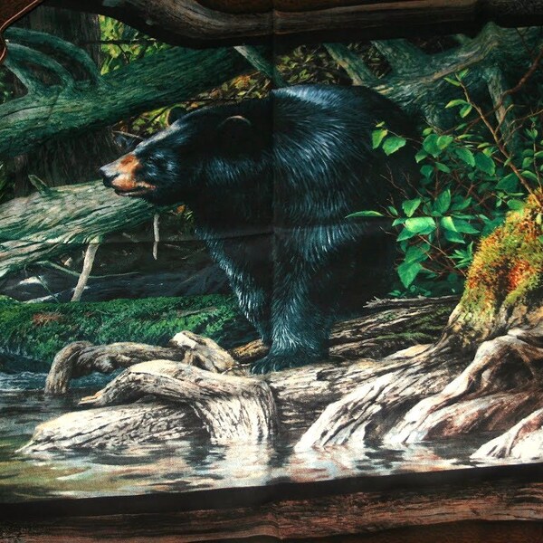Black Bear Quilt Panel - Etsy