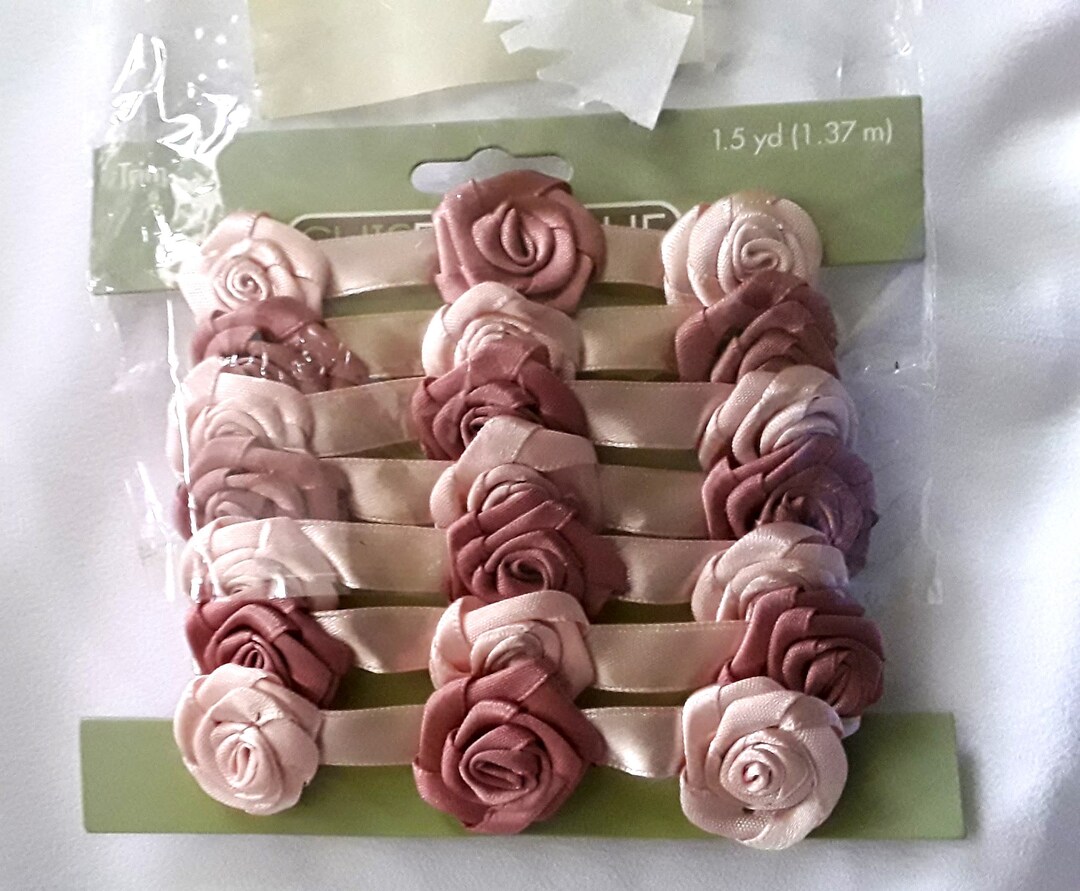 Satin Ribbon Roses Tape, 1 Inch Wide 1.5 Yards Long, in Package, 100% ...