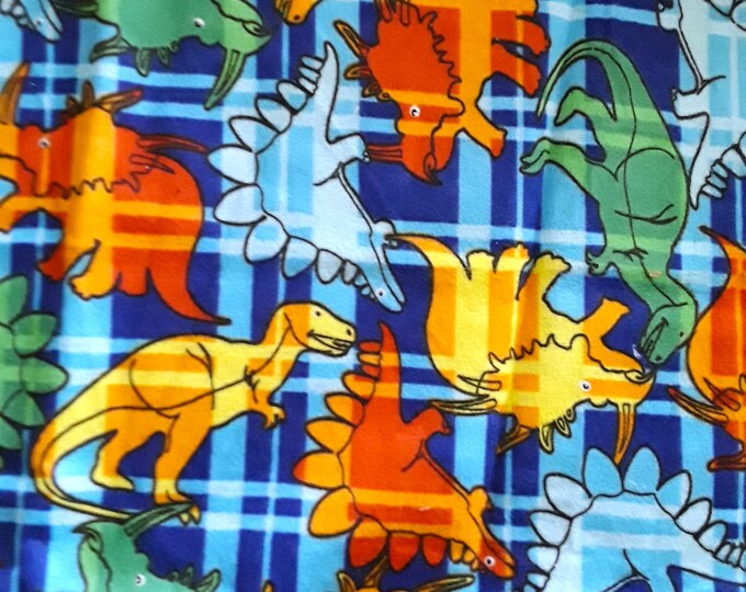 Kid's Dinosaur Plaid Flannel Fabric. OOP Piece Remnant 16" X 41". - Etsy