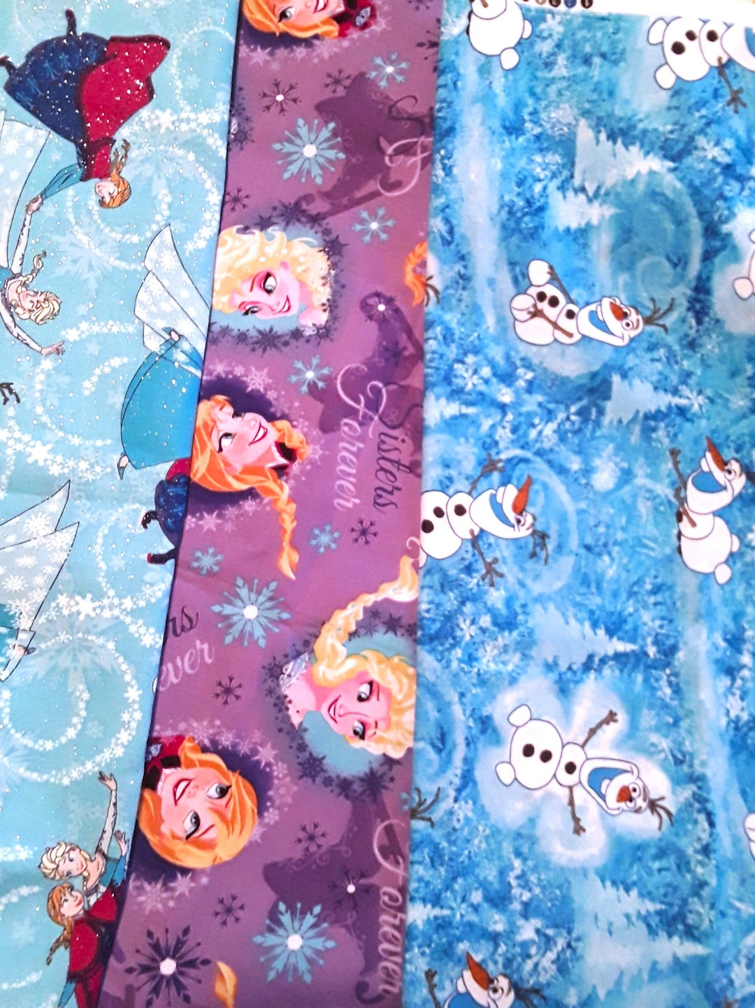 Choose One Frozen Princess Glittery Cotton Fabric Half Yd 18 X 44 ...
