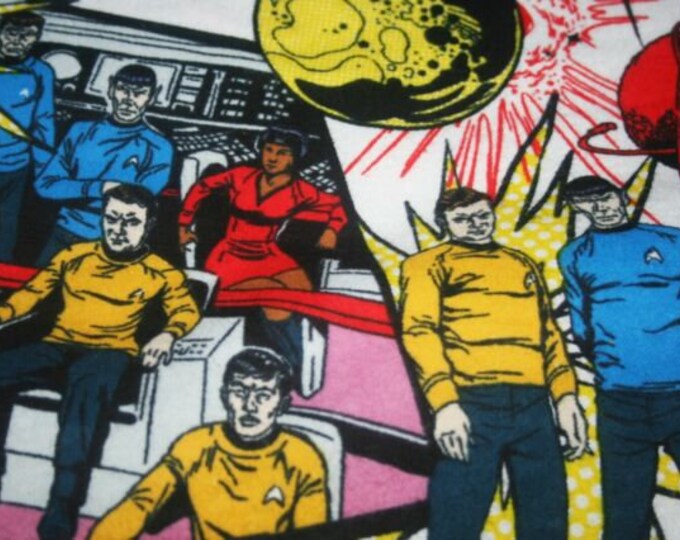 Flannel Star Trek Print Cotton Fabric. OOP Piece 14 X 41. Remnant - Etsy