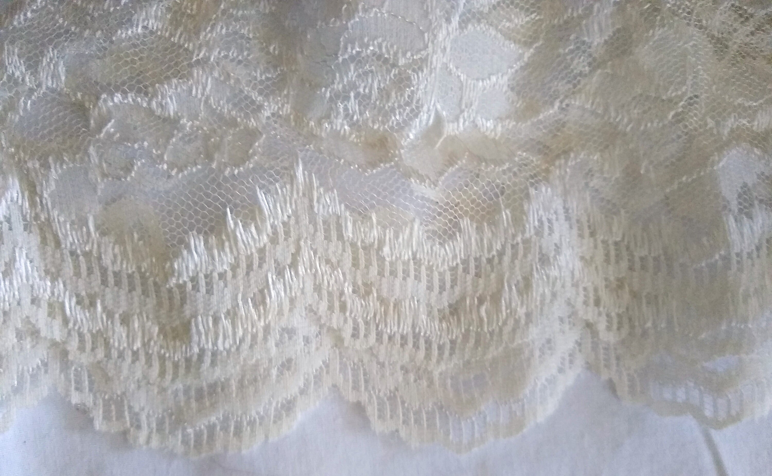 Ivory Galloon Lace Double Edge Scallop Shiny One Yard 13inches X 60 ...