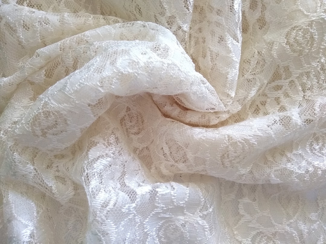 Ivory Galloon Lace Double Edge Scallop Shiny One Yard + 13inches X 60 ...