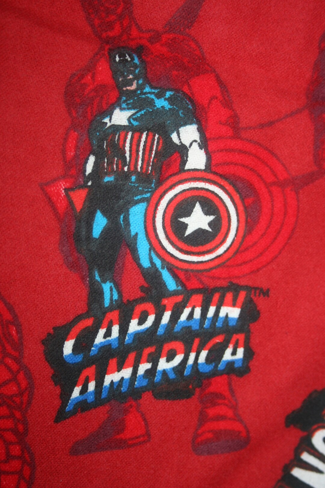 Marvel Comics Ironman Captain America Spiderman Flannel Remnant 17.5x21 ...