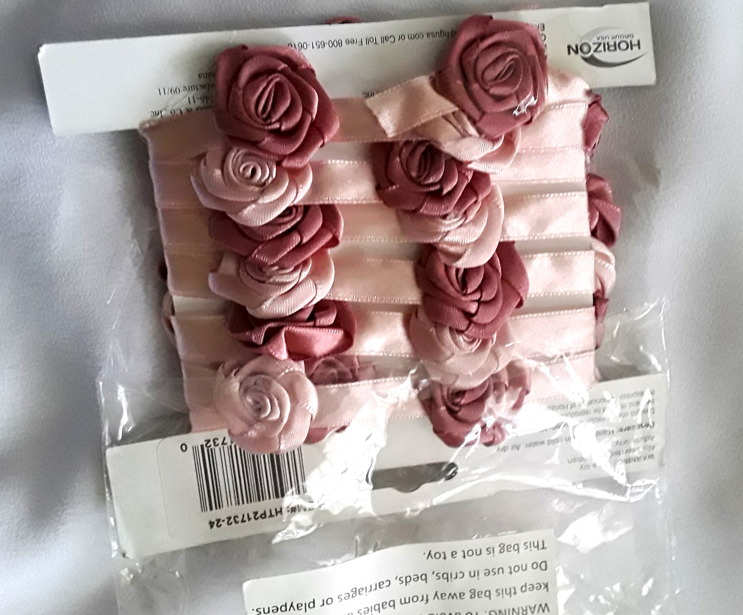 Satin Ribbon Roses Tape, 1 Inch Wide 1.5 Yards Long, in Package, 100% ...