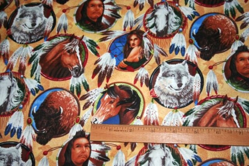 Native American Print Cotton Fabric. OOP Piece 18 X - Etsy