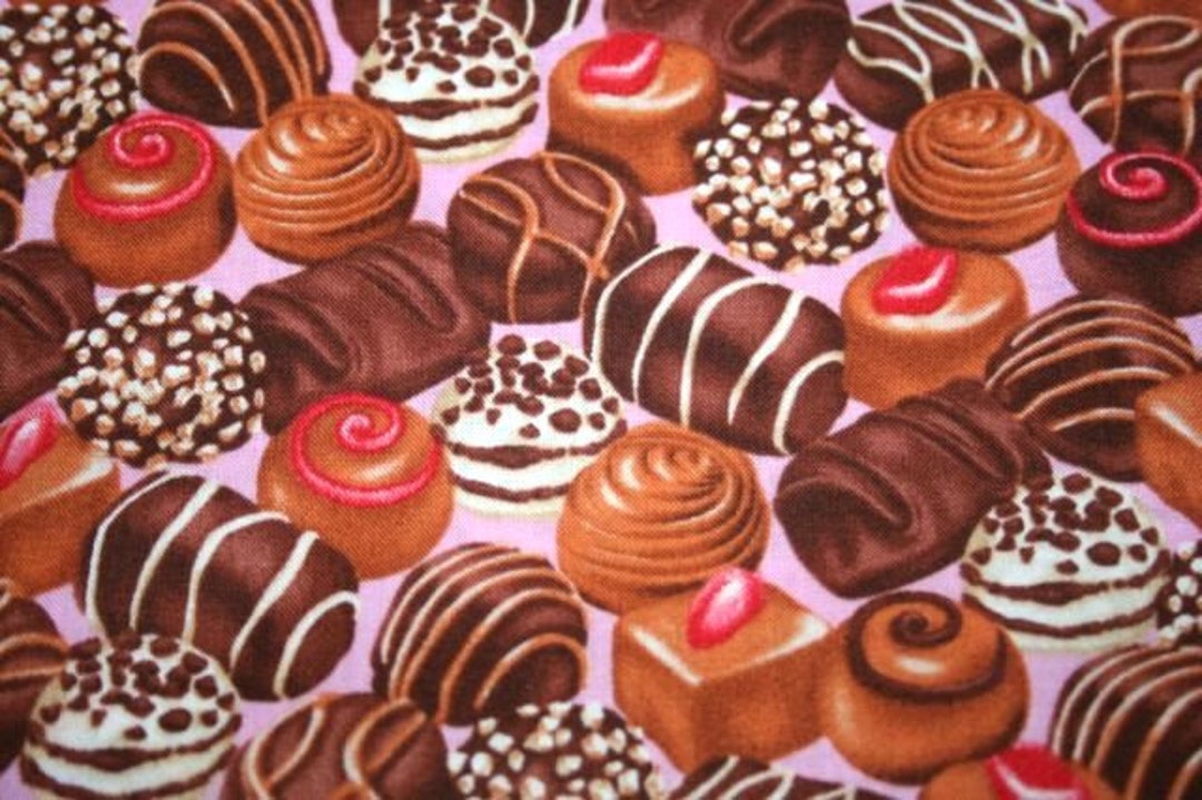 Sweets! Candy Fabric Cotton. Choc Truffle OOP Remnant Piece 17" X 22 ...
