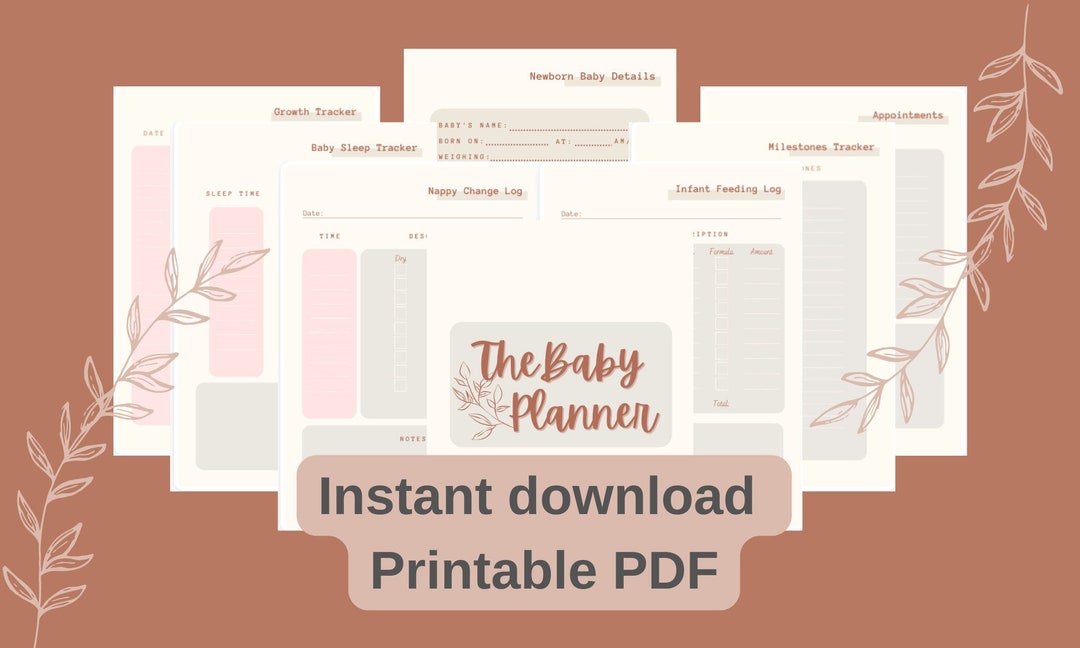 Printable Baby Daily Log Including Baby Feed Log, Nappy Change Log ...