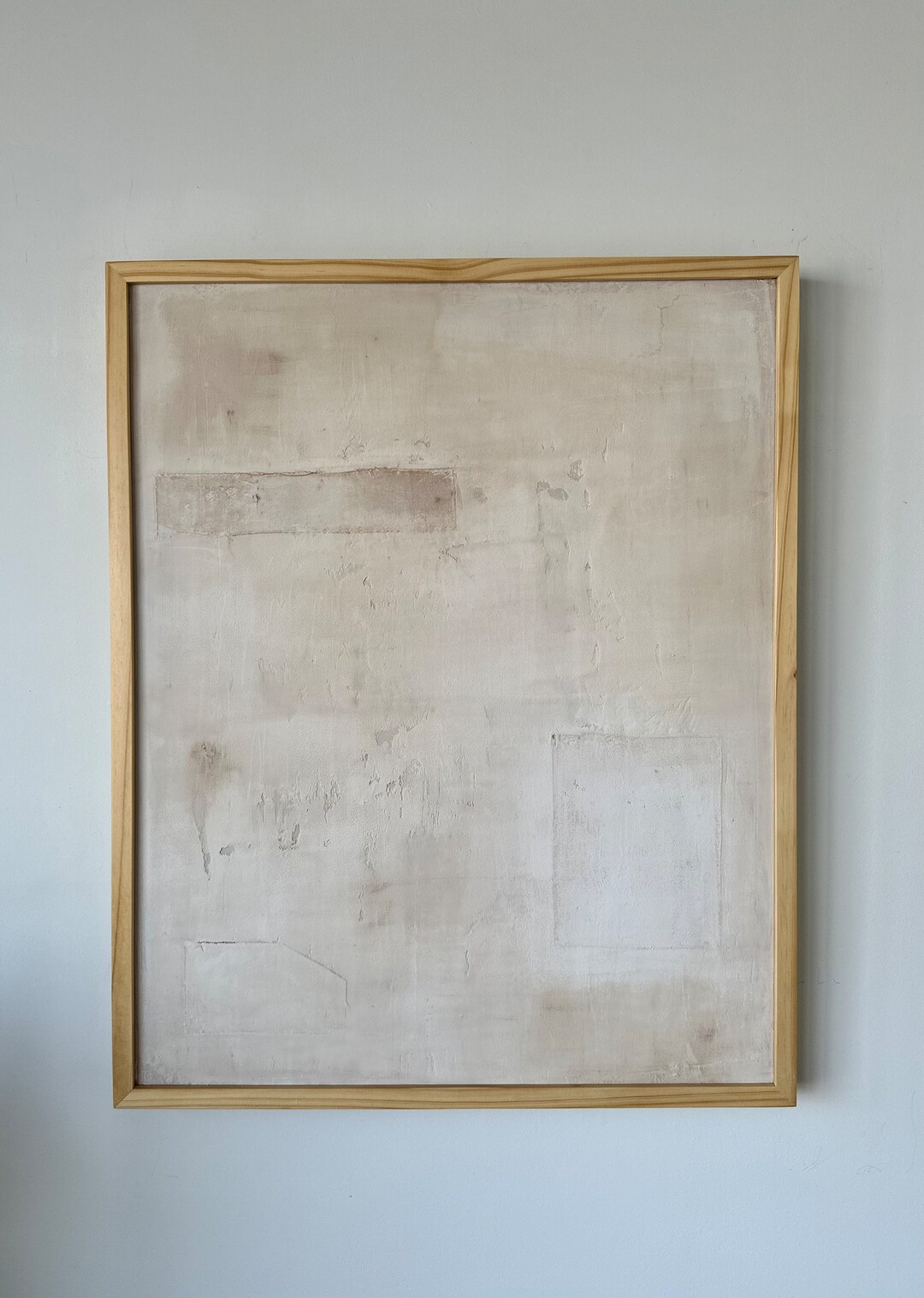 Large Abstract Art, Original Painting, Wood Frame Artwork, Wabi-sabi ...