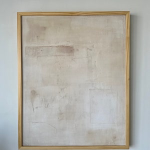 Large Abstract Art, Original Painting, Wood Frame Artwork, Wabi-sabi ...