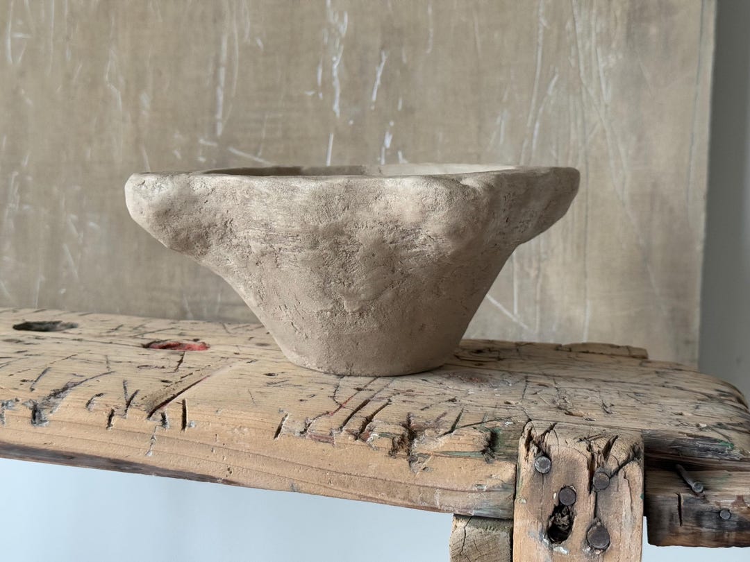 Hand Made Rustic Pottery, Mixing Mortar Style Dish, 10'' Wide, Artisan ...