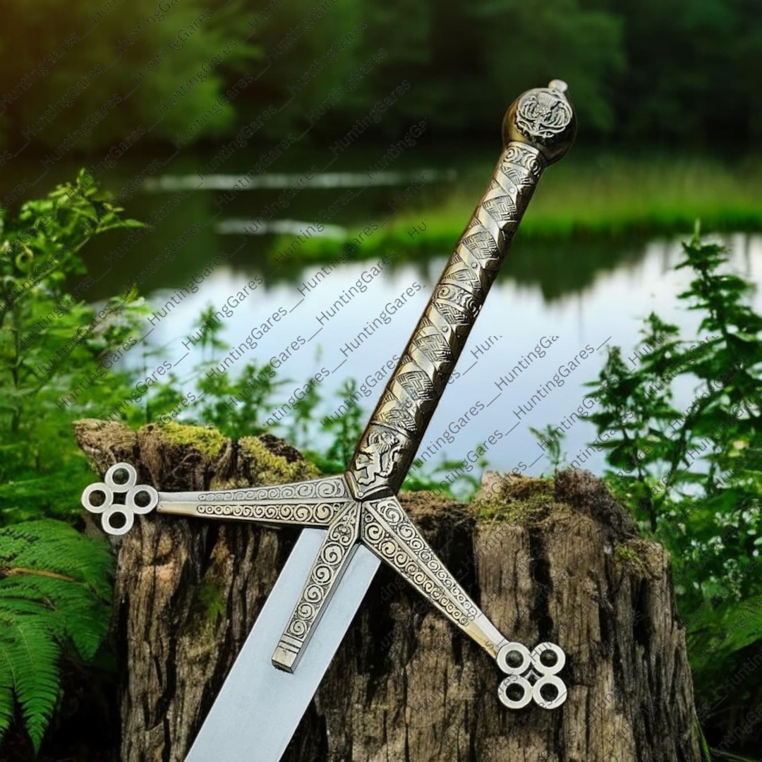 Handmade Scottish Claymore Sword J2 Steel Highland Claymore Black ...