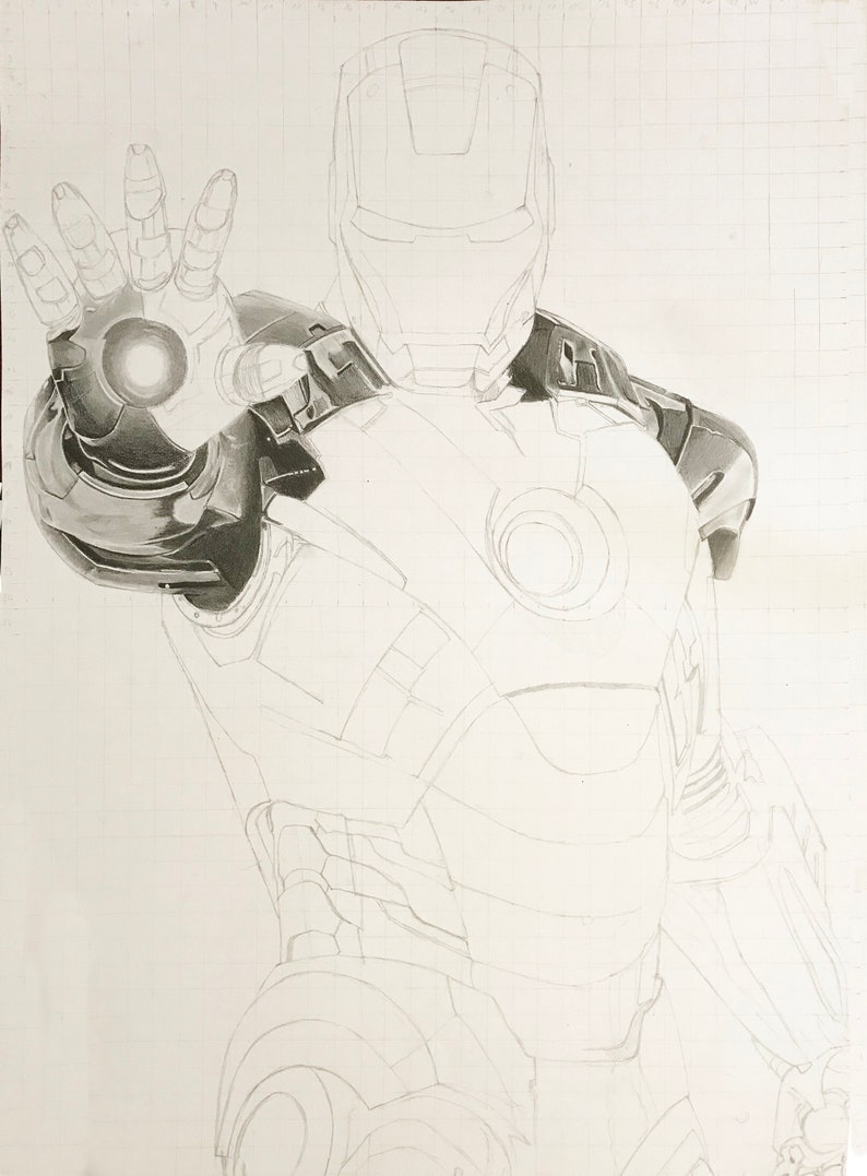 Iron Man Portrait Hand Drawing | Superhero Portrait | Graphite Drawing ...