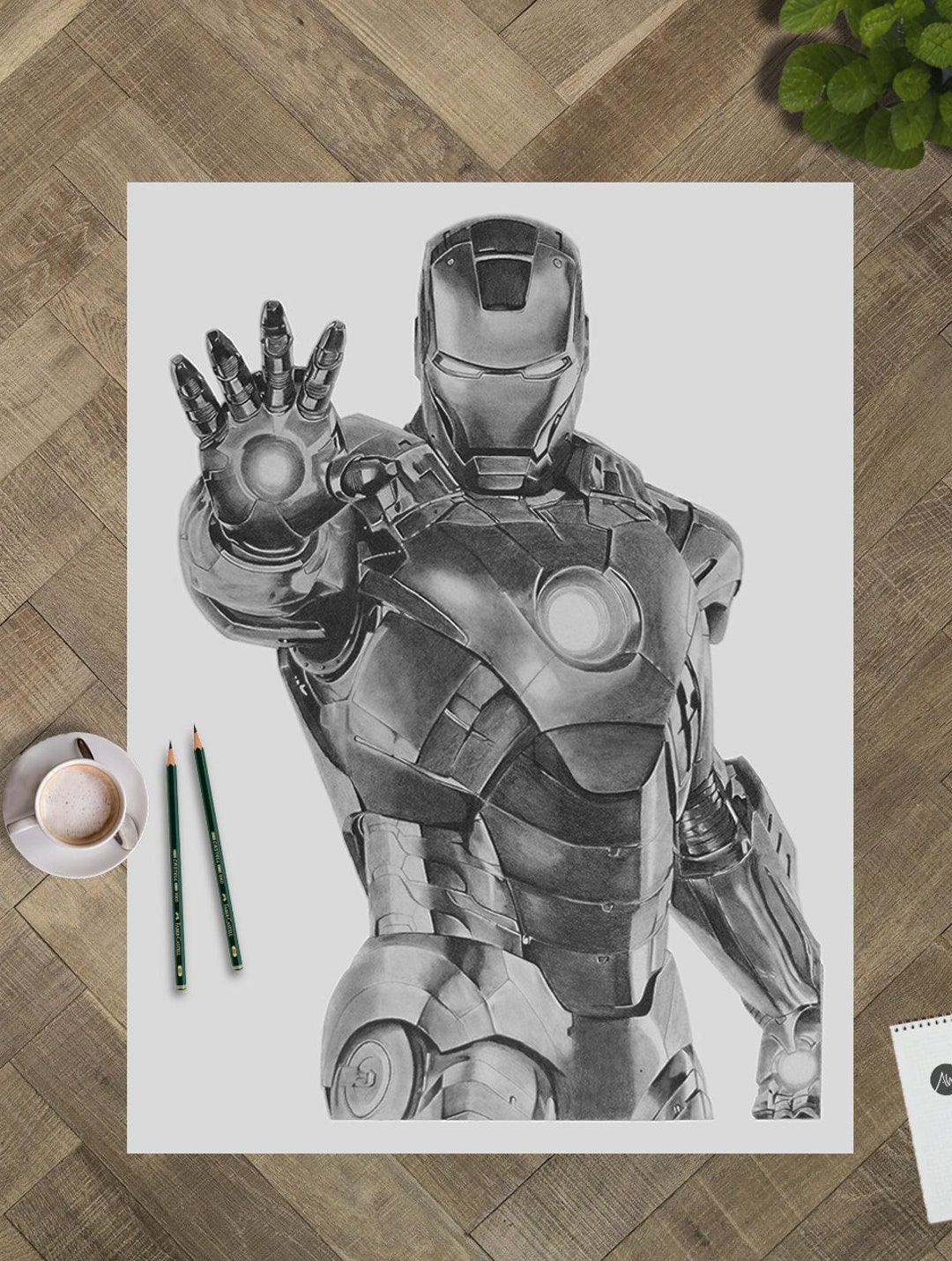 Iron Man Portrait Hand Drawing | Superhero Portrait | Graphite Drawing ...