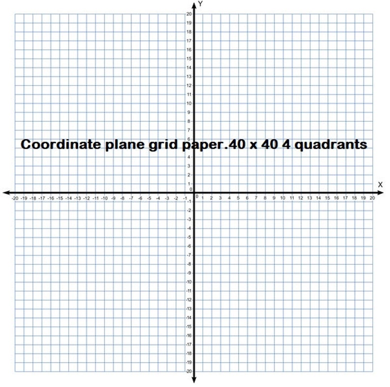 Printable Grid/graph Paper. Digital Bundle. Templates. Quadrant ...