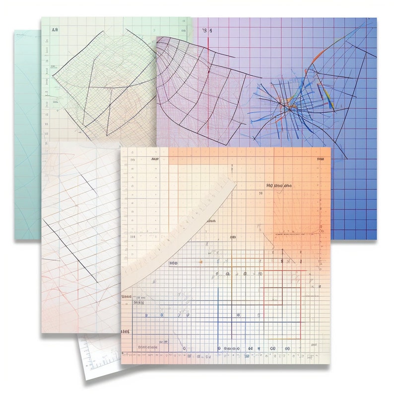 Printable Grid/graph Paper. Digital Bundle. Templates. Quadrant ...
