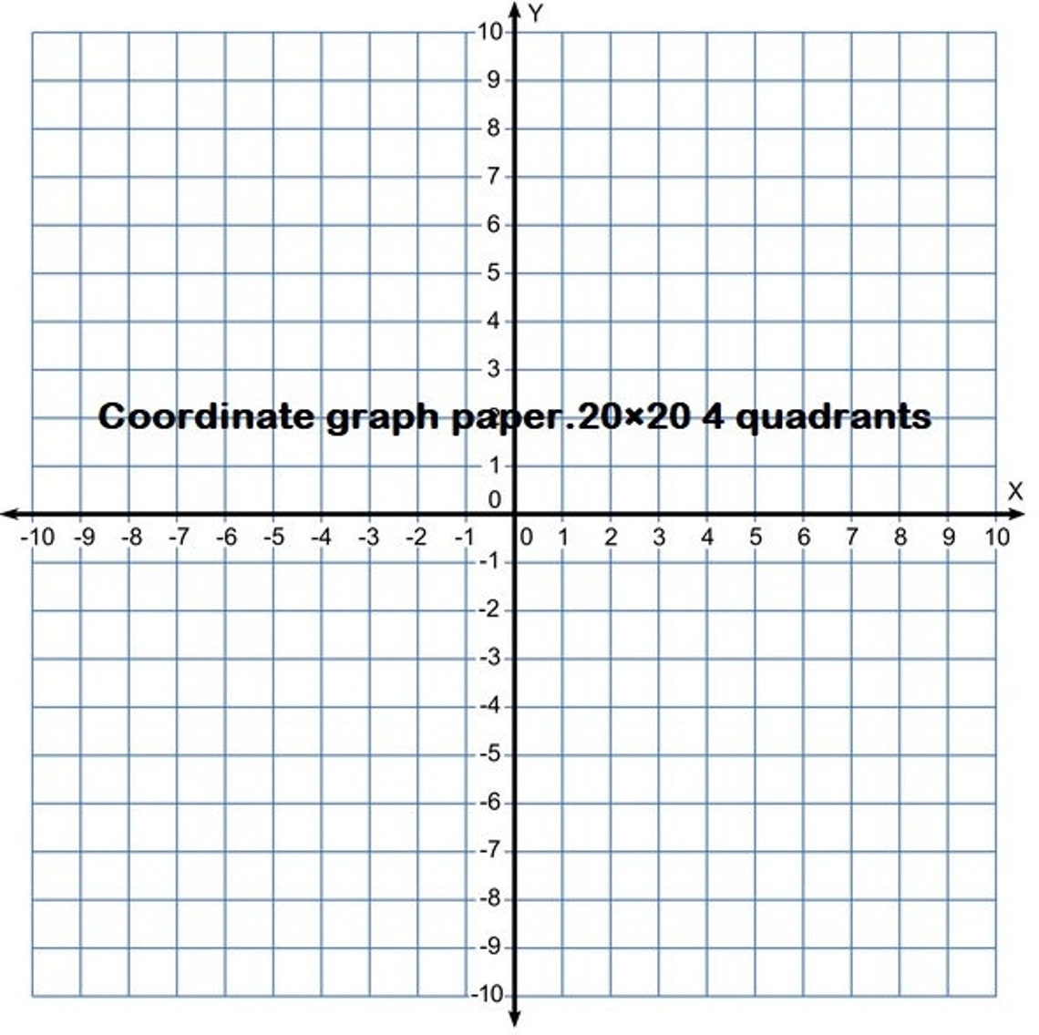 Printable Grid/graph Paper. Digital Bundle. Templates. Quadrant ...