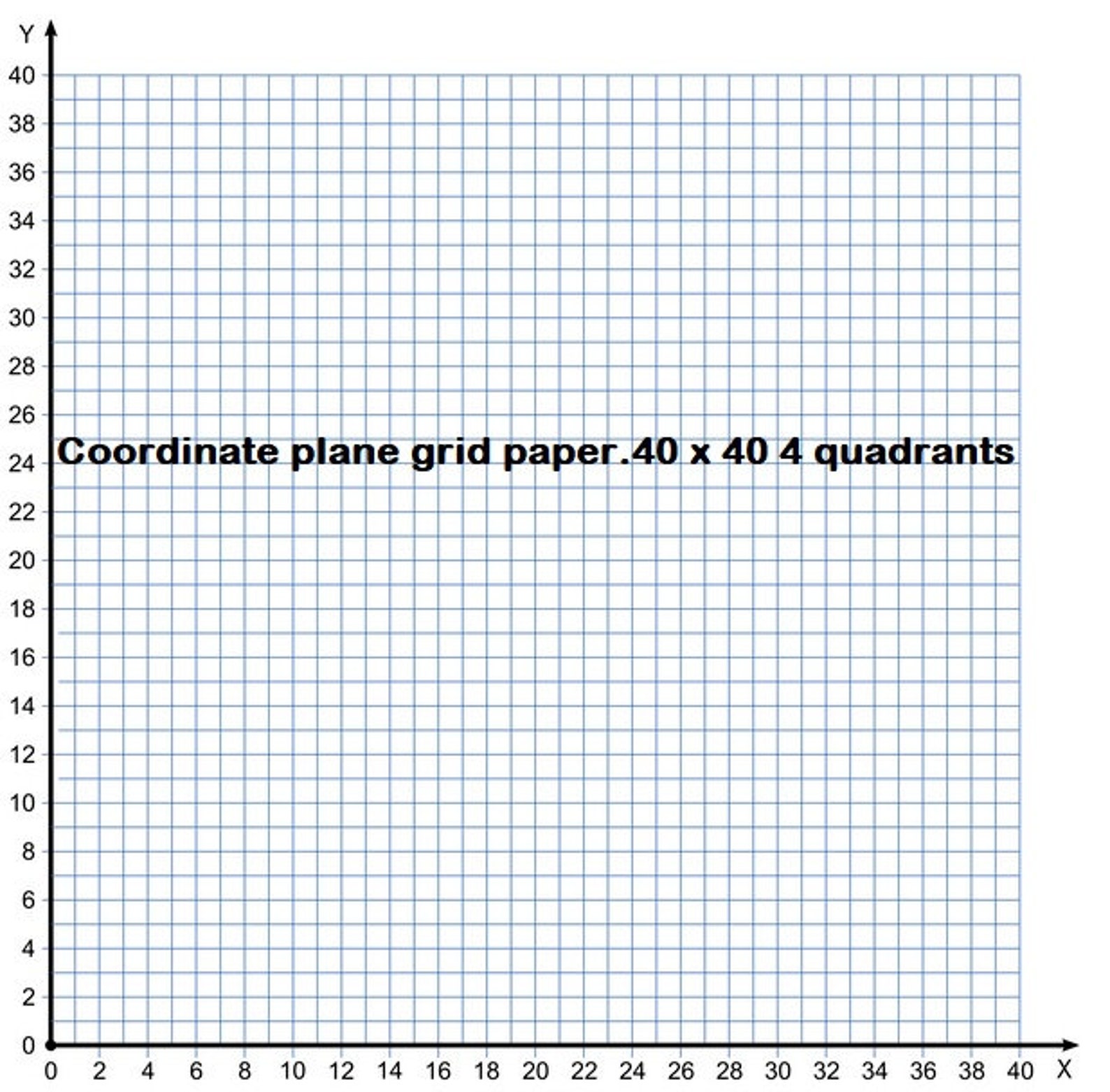 Printable Grid/graph Paper. Digital Bundle. Templates. Quadrant ...