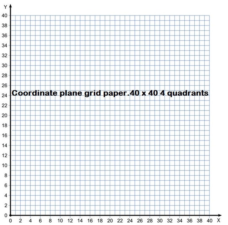 Printable Grid/graph Paper. Digital Bundle. Templates. Quadrant ...