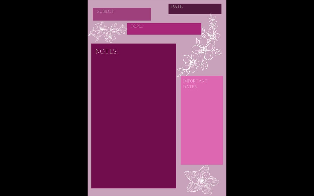 Pink Note Template for Students - Etsy