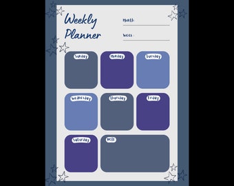 Blue Weekly Planner Bundle - Etsy
