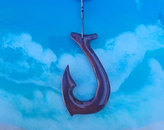 Hawaiian Koa Wood Makau Hook Necklace - Etsy
