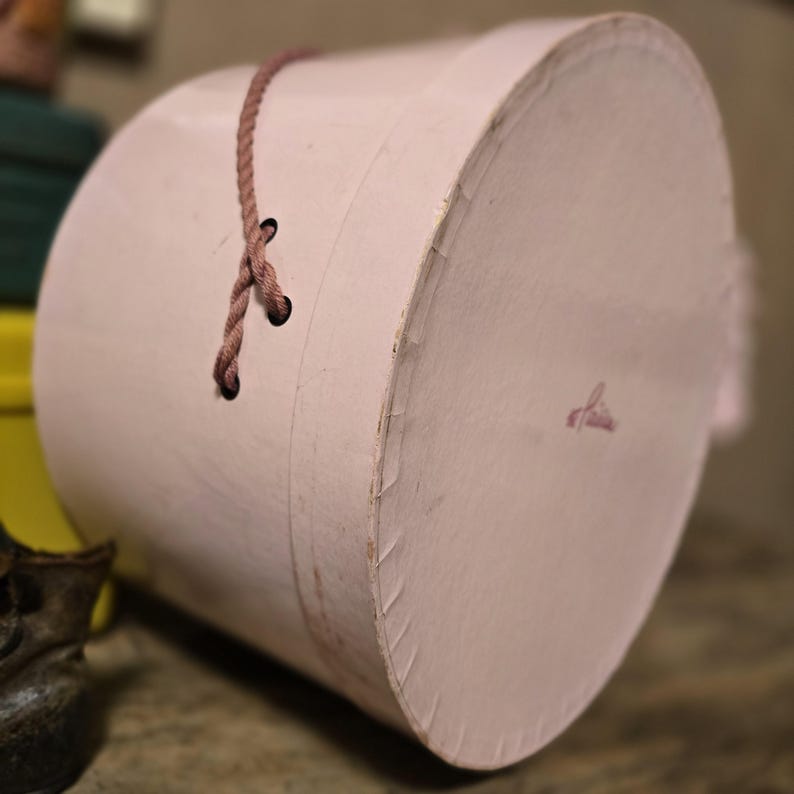 Vintage Pink Hat Box, the Parisian Round Cardboard Millinery Storage ...