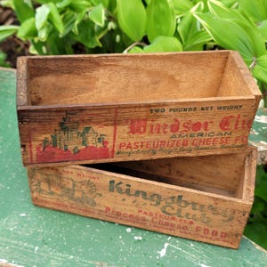 Vintage Wood Boxes, Old Cheese Boxes, 2 # Cheese Box, 1940s Americana ...