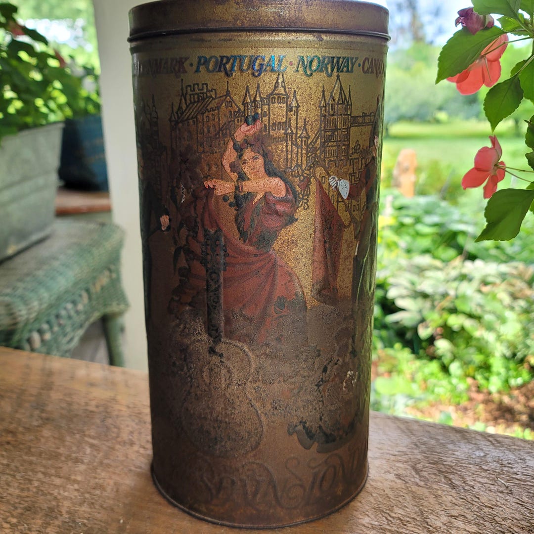 Vintage Travel Tin: London Paris Design, Embossed Souvenir Canister - Etsy