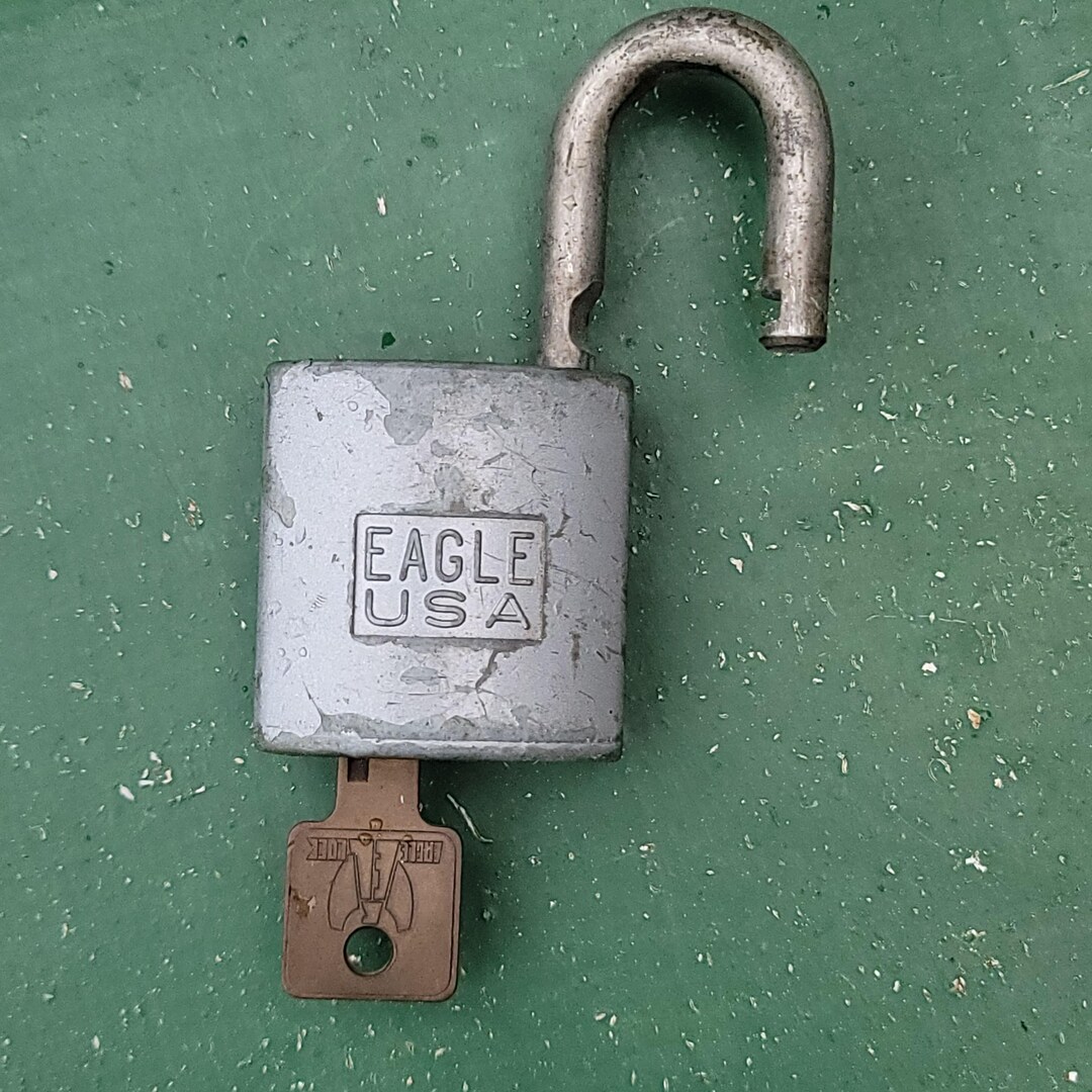 Vintage Eagle USA Padlock With Key: Heavy Duty Portable Lock - Etsy