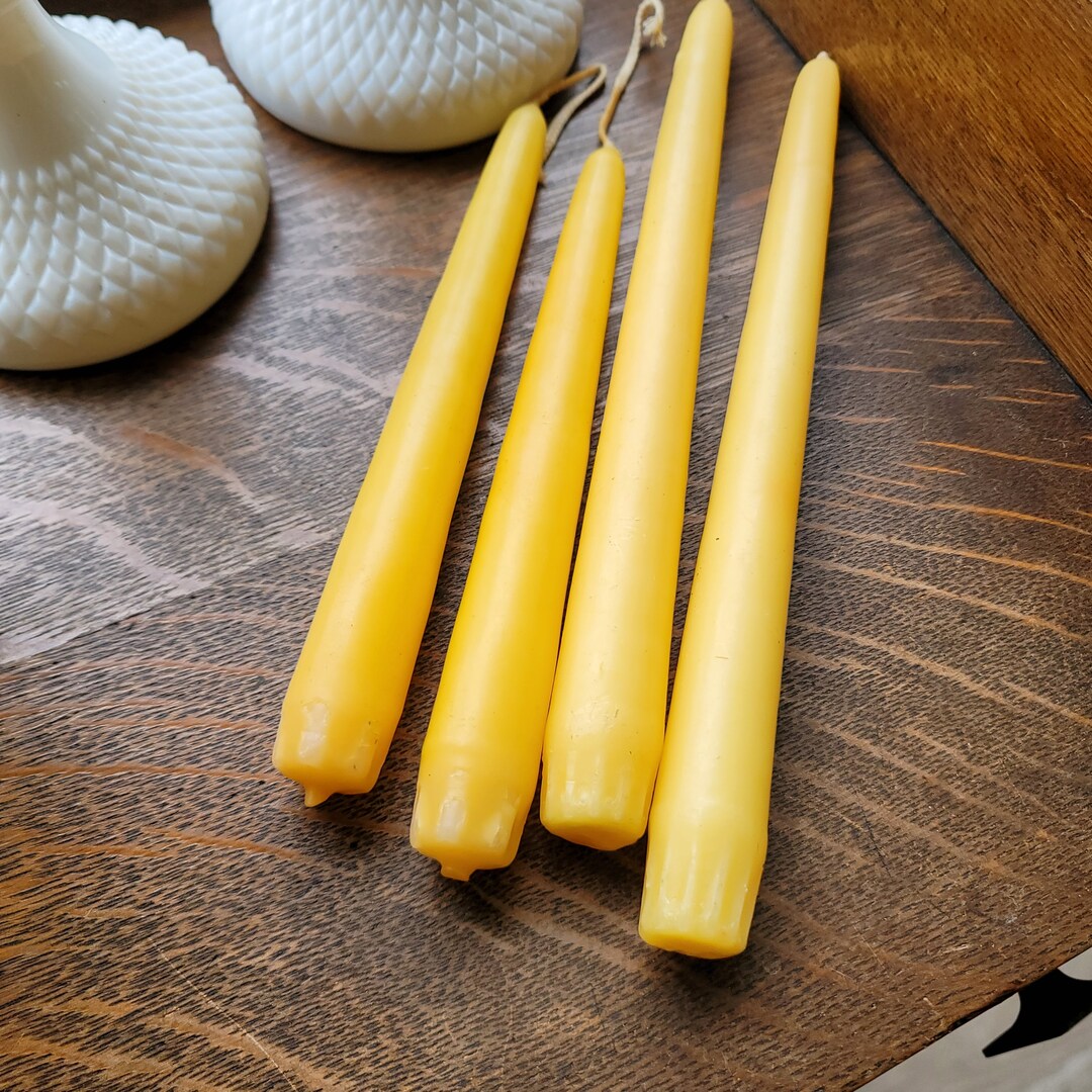 Vintage Taper Candle Pairs Butter Yellow 2 Pairs Hand Dipped - Etsy