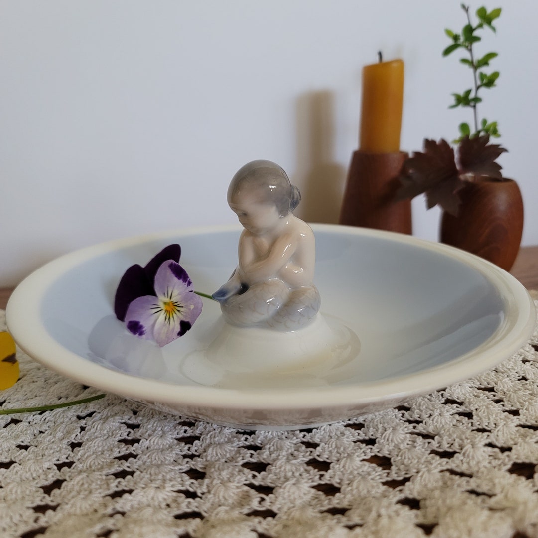 Mermaid Royal Copenhagen Small Trinket Dish, Baby Mermaid Blue ...