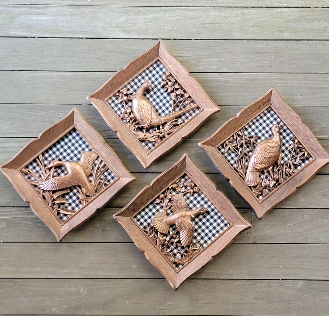 Vintage Wild Bird Coppercraft Guild Wall Set, MCM Game Bird Set, 1960s ...
