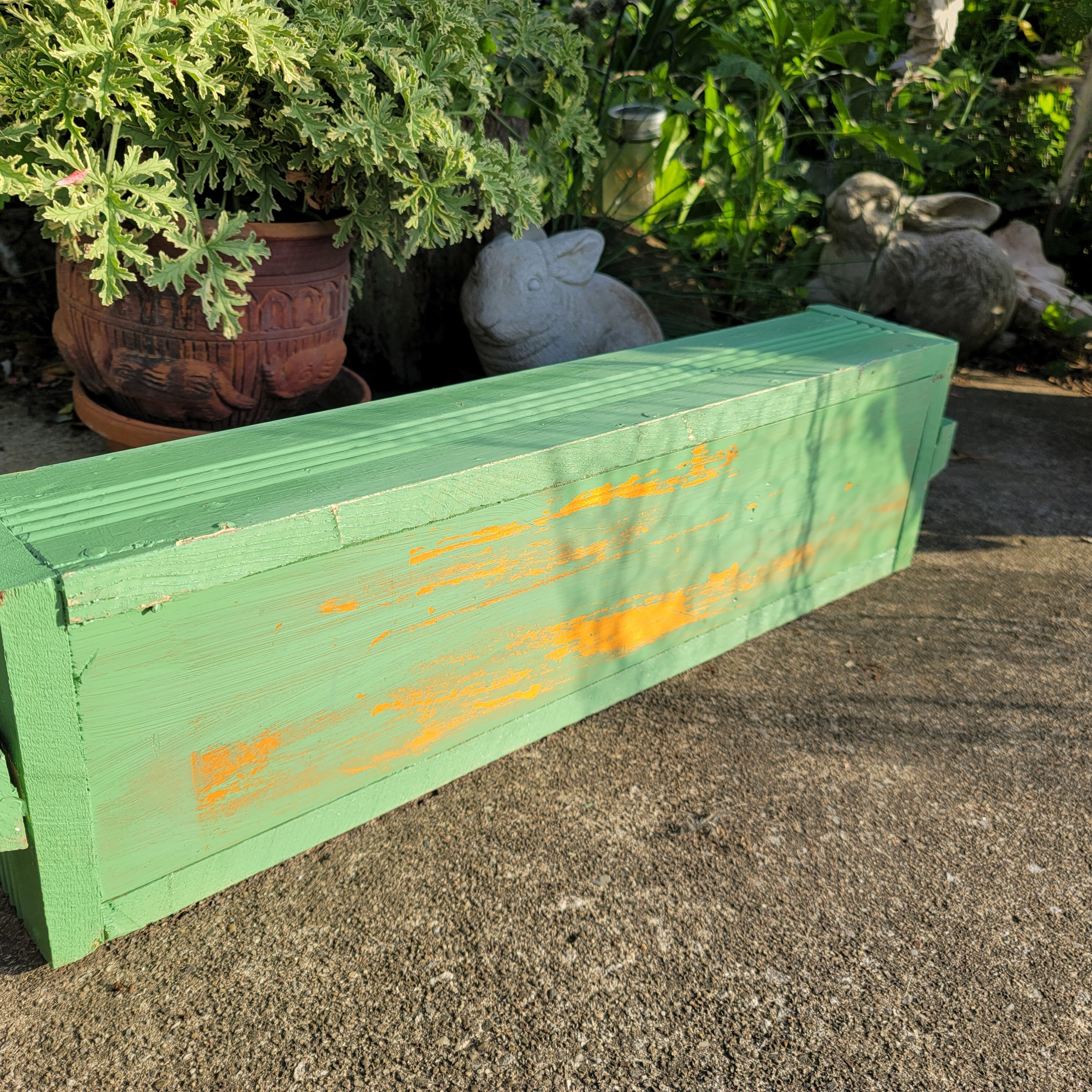 Vintage Upcycle Wood Tool Caddy Tote, Rustic Carryall Box, Green ...