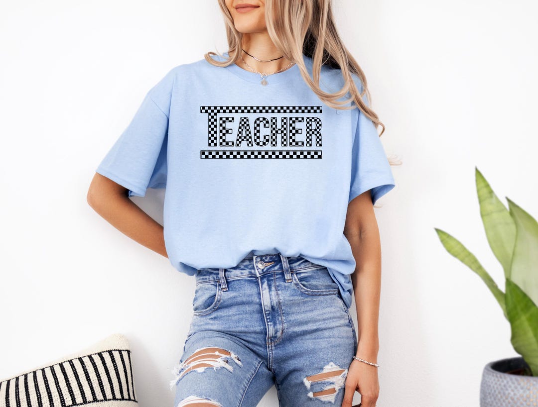 Retro Teacher Shirt, Checkered School Shirt, Retro Back to School Shirt ...