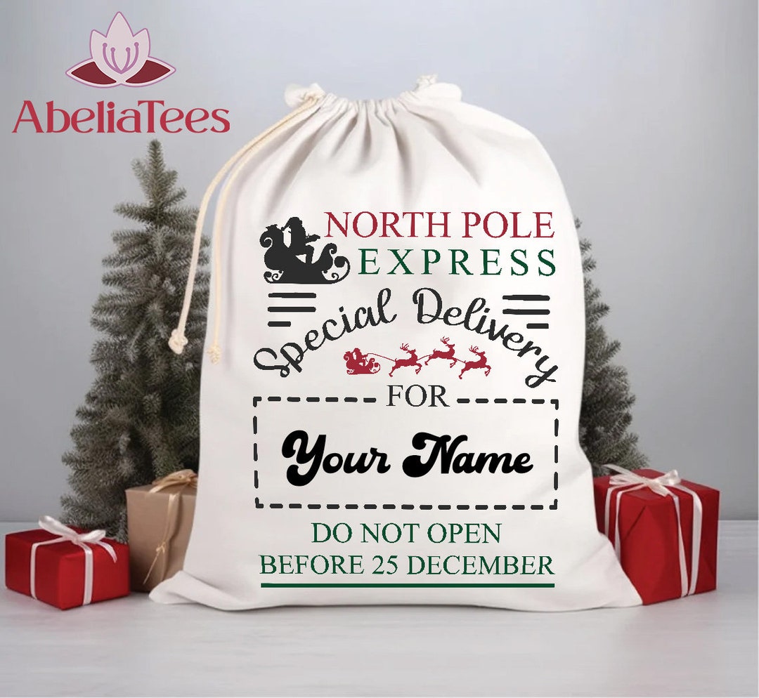 Custom Santa Sack for Christmas Gift, Xmas Toy Sack, Personalized Santa ...