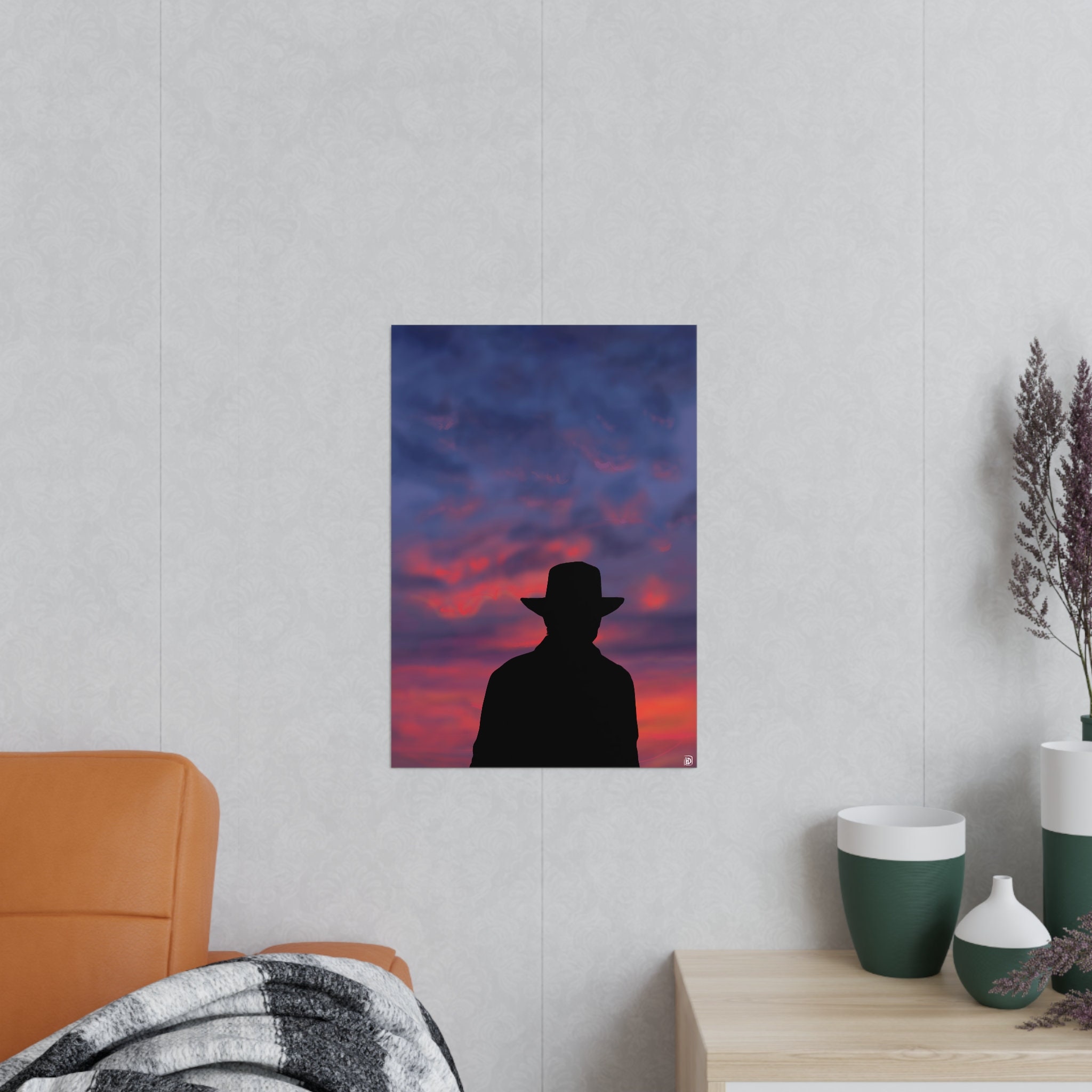 Arthur Morgan RDR2 Sunset Silhouette Poster Art Print, Cowboy, Wild ...