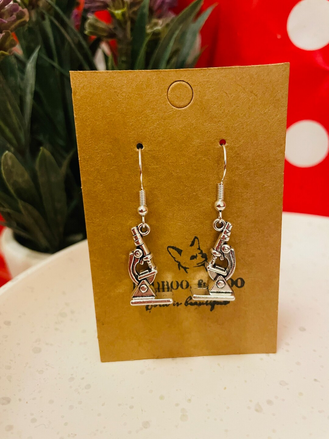 Microscope Earrings / Biology / Geek Chic / Microbiologist / Teacher ...