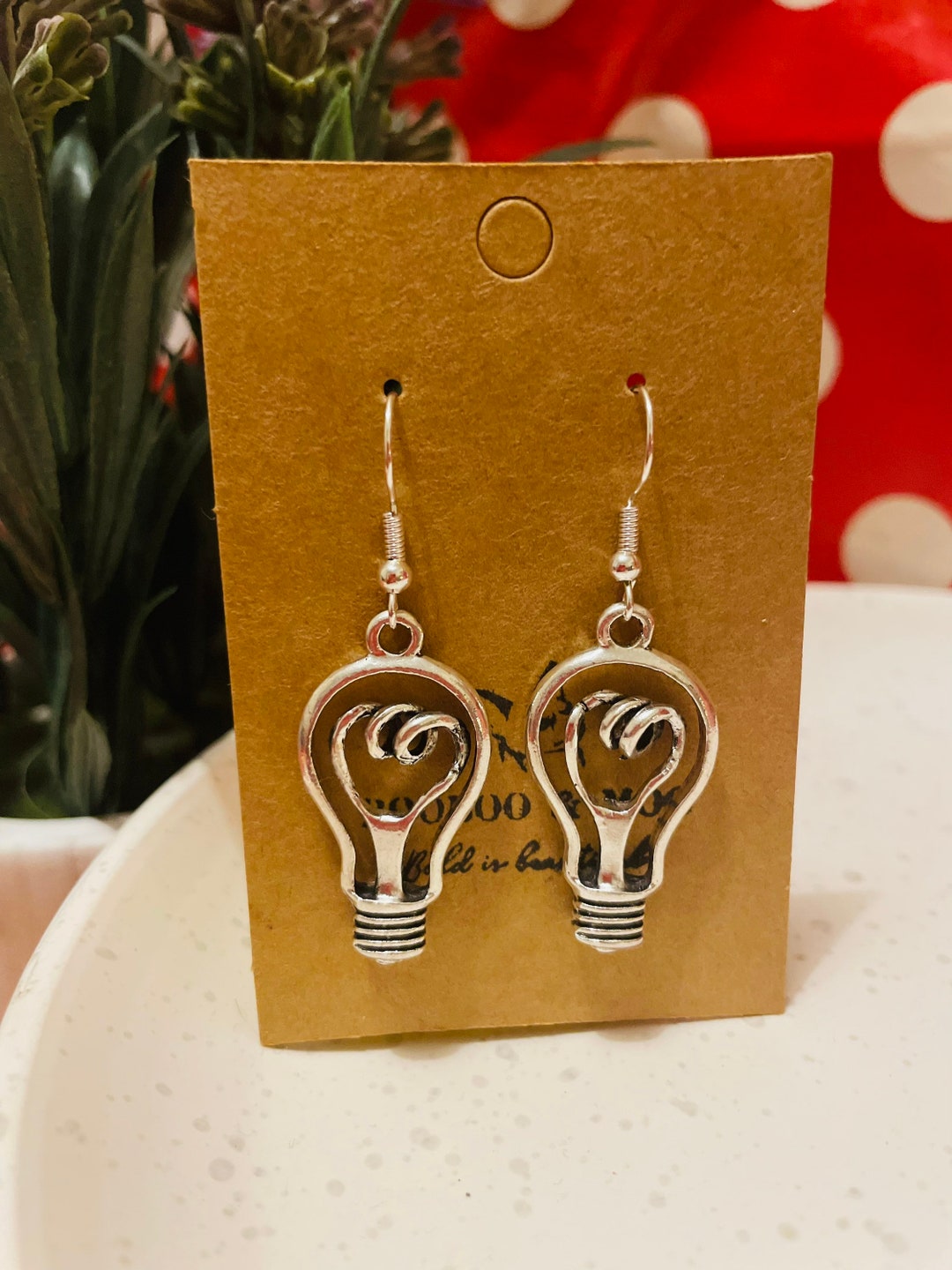 Light Bulb Earring / Thinking / Bright Idea / Electric / Electrician ...