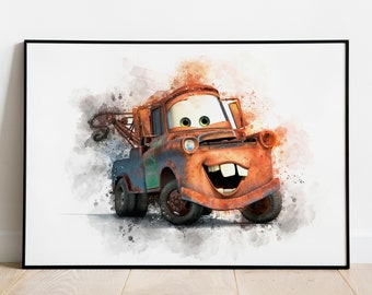 CARS: Mater Watercolour Art Print - Etsy
