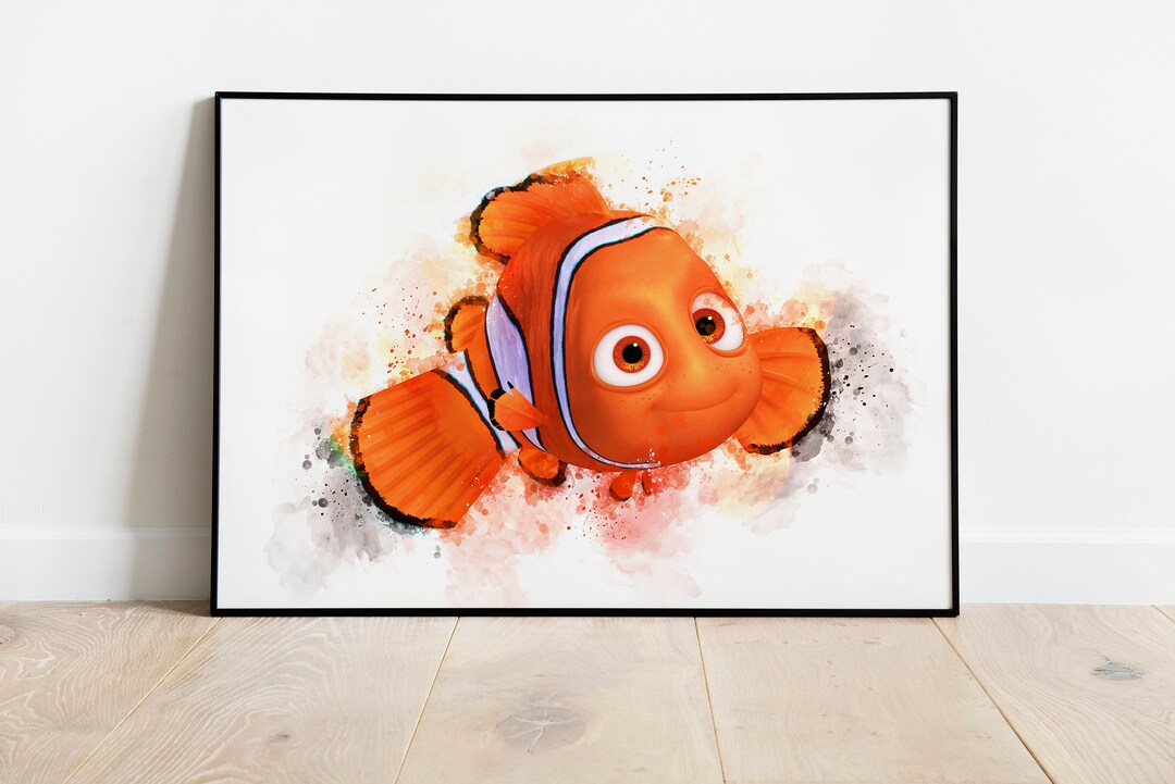 Nemo Finding Nemo Disney Watercolour Effect Wall Art Print Decor ...