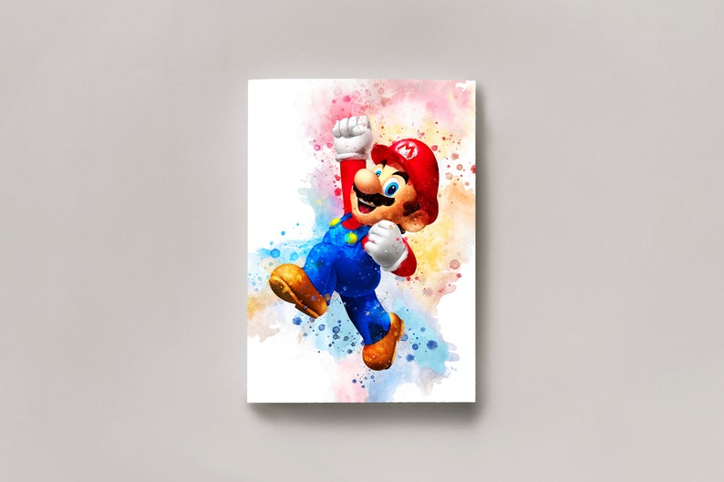Super Mario Bros Watercolour Prints Set of 6 Mario Poster - Etsy UK