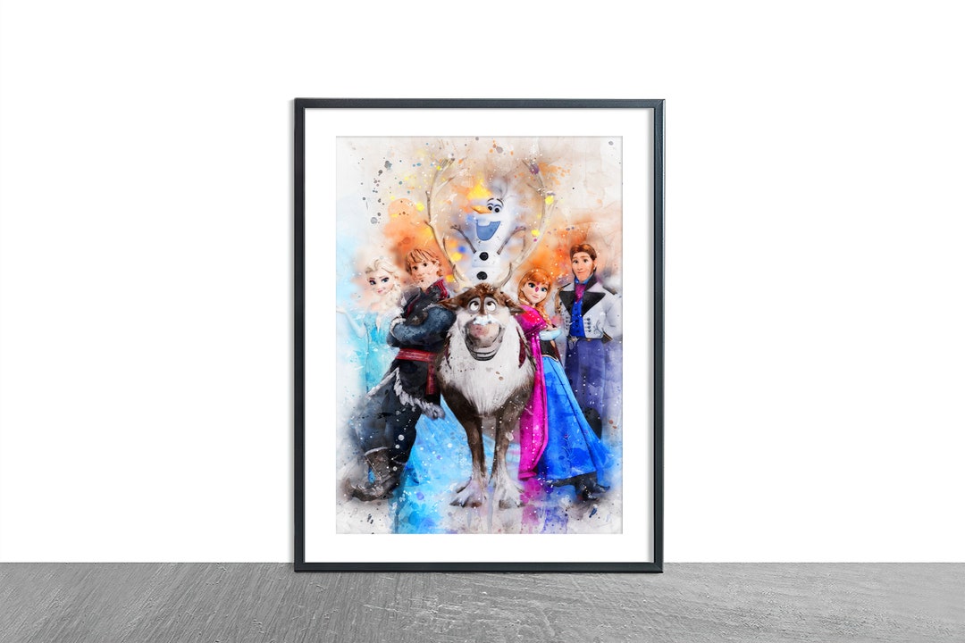 Disney Frozen Watercolour Effect Wall Art Print Poster - Etsy